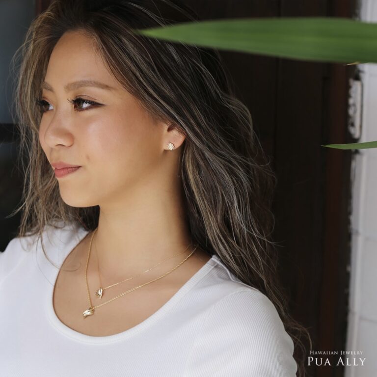 K14 ハワイアン サンフラワー（向日葵） ピアス - PUA ALLY(プアアリ)